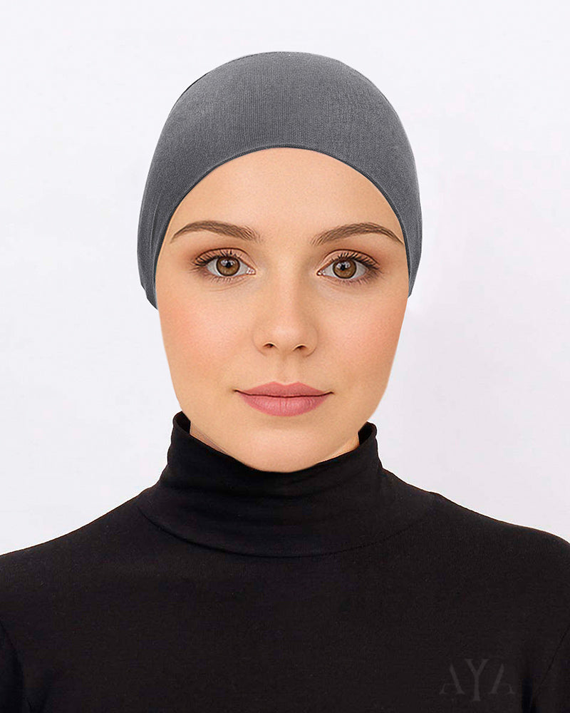 Dark Grey Full Head Cover Cap – iLoveModesty
